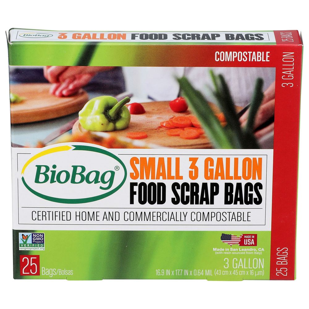 BioBag Small 3 Gallon Compostable Food Waste Bag, 25 count
