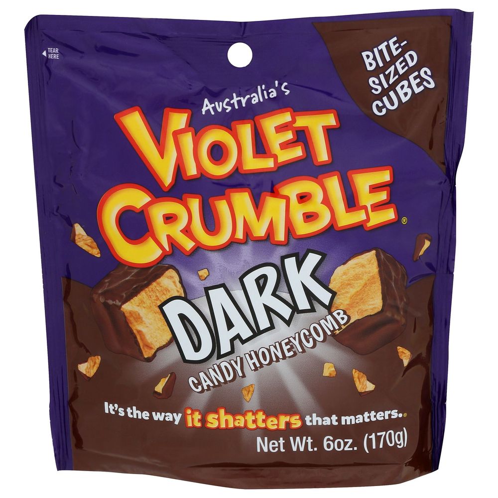 Violet Crumble Bite Size Dark Chocolate Cubes, 6 Ounce -- 8 per case