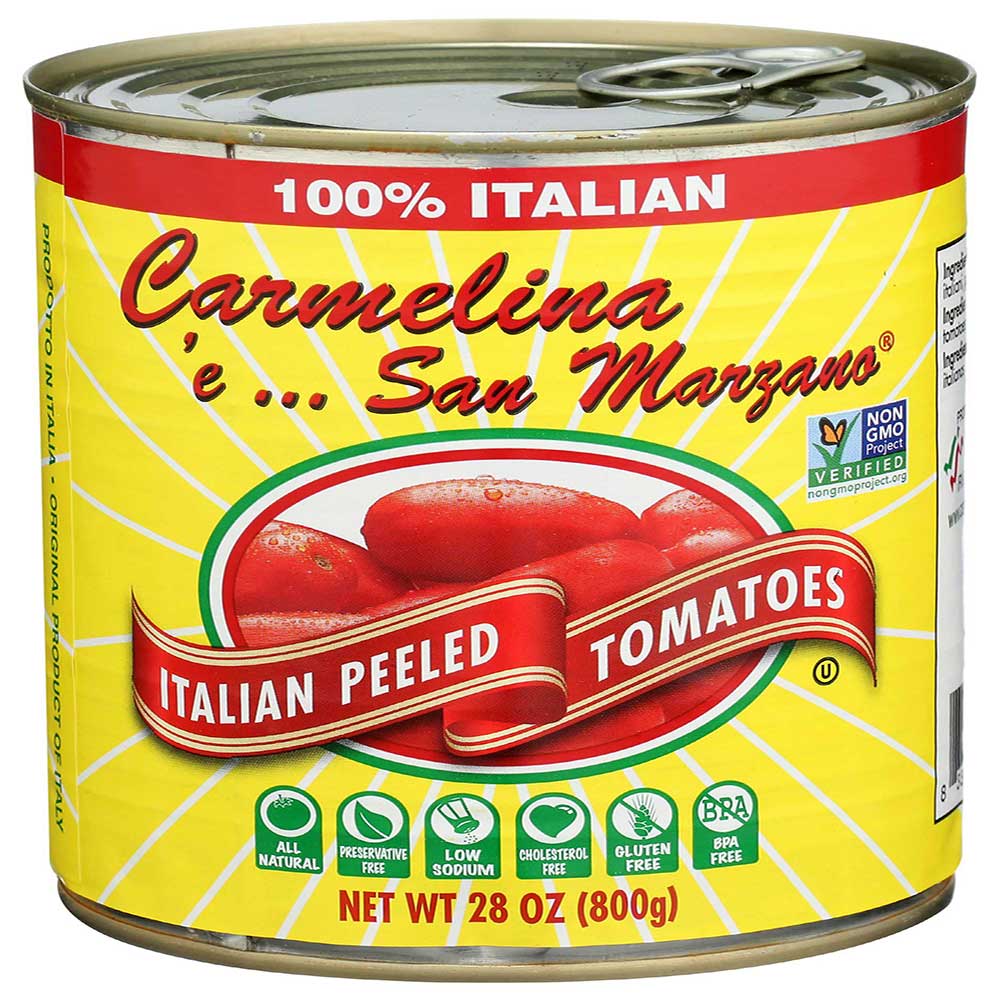 Carmelina E San Marzano Italian Whole Peeled Tomatoes in Puree, 28 ...