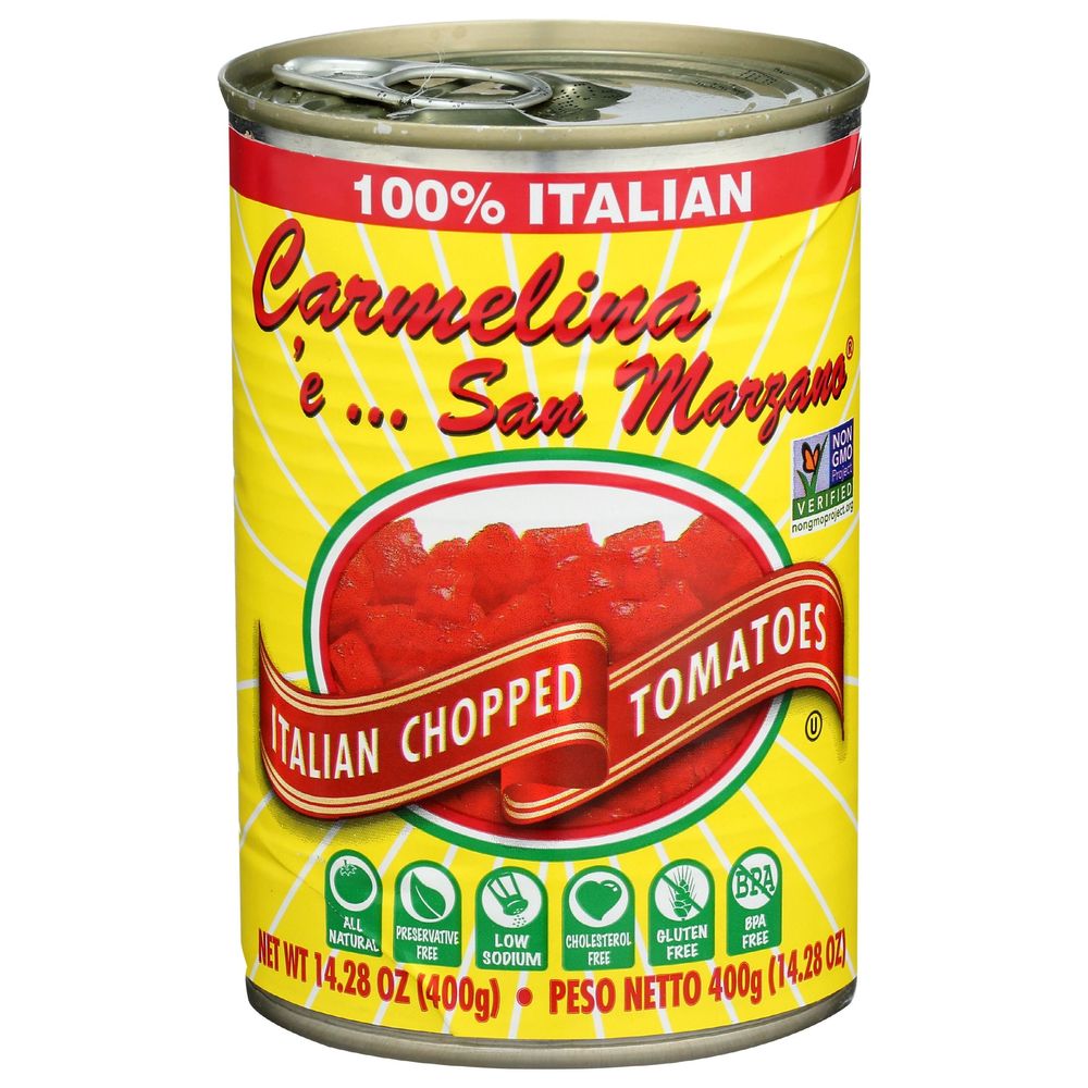 Carmelinae San Marzano Italian Chopped Tomatoes in Puree, 14.28 Ounce ...