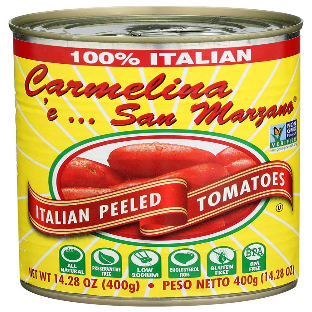 Carmelina E San Marzano Italian Whole Peeled Tomatoes in Puree, 14.28 ...