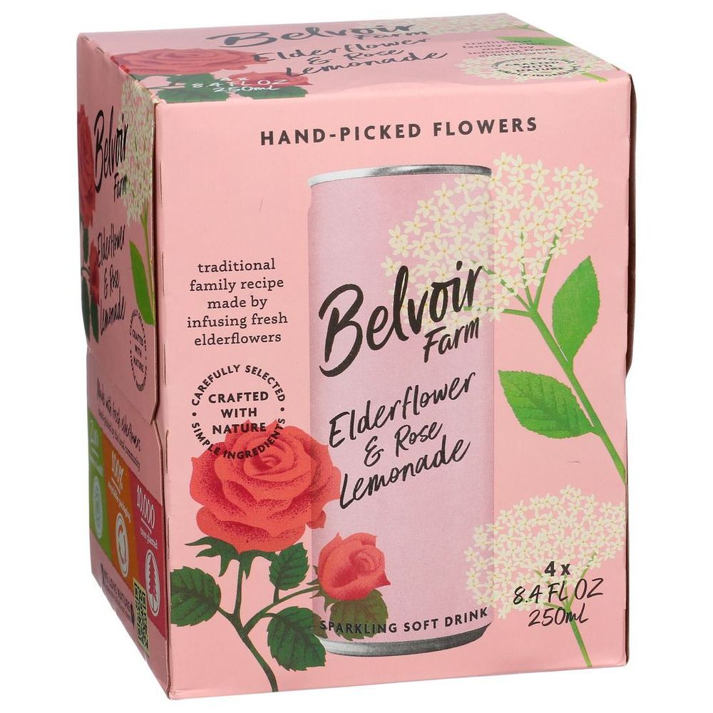 Belvoir Fruit Farms Elderflower and Rose Lemonade Sparkling Soft Drink ...