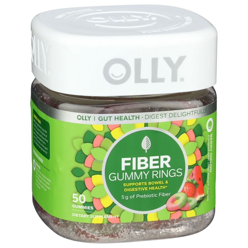 Olly Berry Melon Fiber Gummy Rings, 50 Count