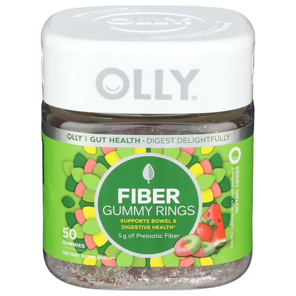 Olly Berry Melon Fiber Gummy Rings, 50 Count