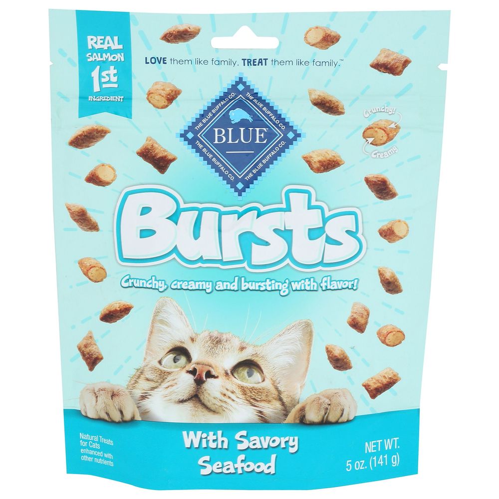 Blue Buffalo Bursts Crunchy and Creamy with Savory Seafood Cat Treat, 5 ...