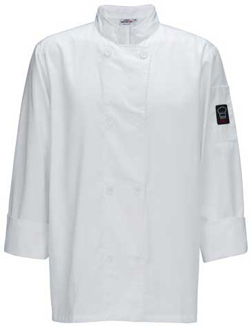 Winco Signature Chef White Small Tapered Fit Mens Chef Jacket -- 24 per ...