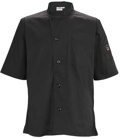 Winco Signature Chef Black Tapered Fit 3XL Ventilated Chef Shirt with ...