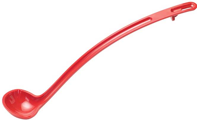 Winco Curv Red Polycarbonate 13 inch One Piece Dual Spout Ladle, 1 ...