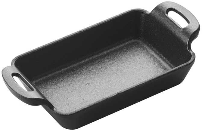 Winco FireIron Rectangular Enamel Finish Mini Cast Iron Server, 10 ...