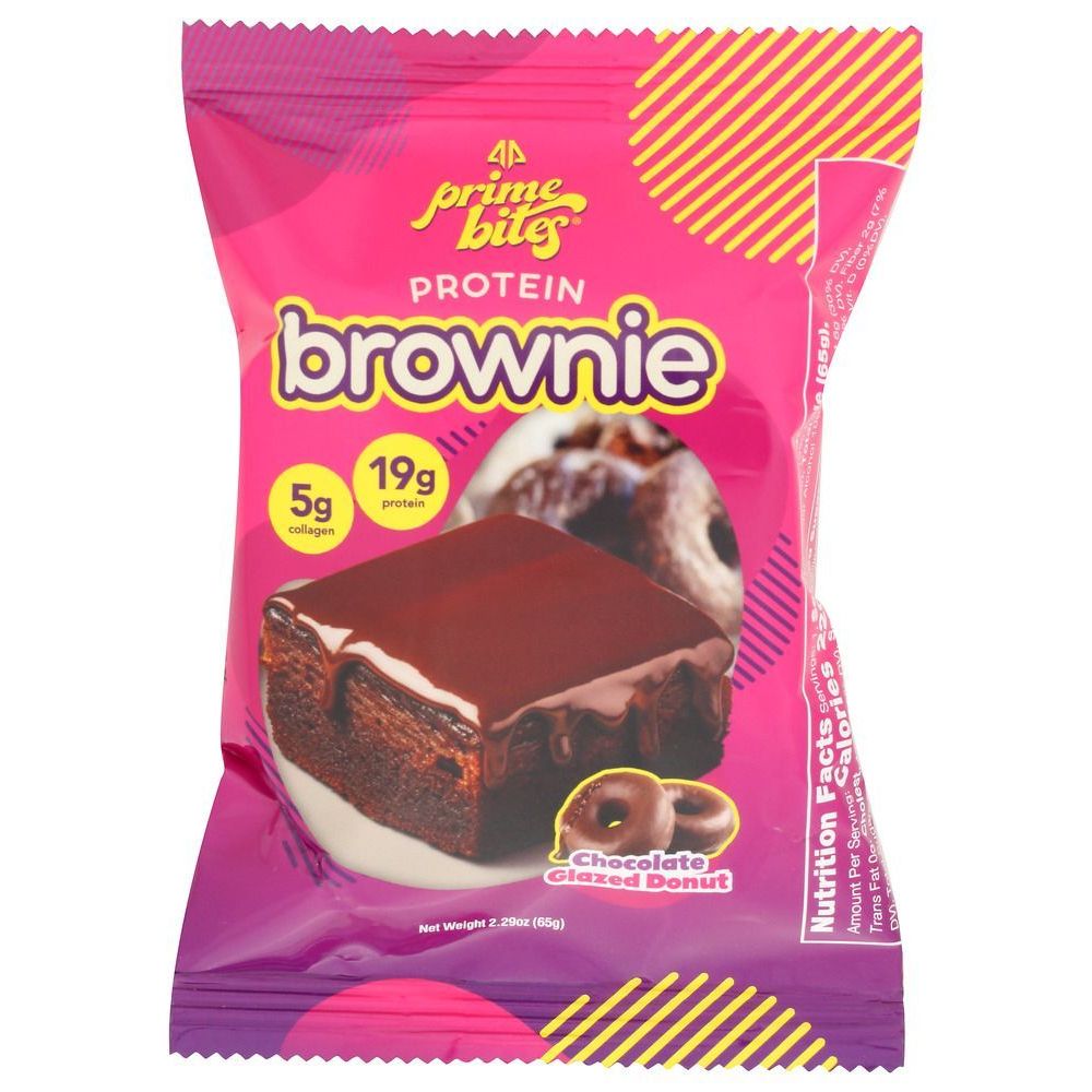 Prime Bites Protein Brownie Glazed Chocolate Donut, 2.29 Ounce -- 12 ...