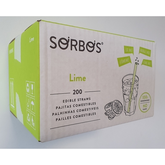 Sorbos 24 Centimeter Edible Lime Straw | FoodServiceDirect