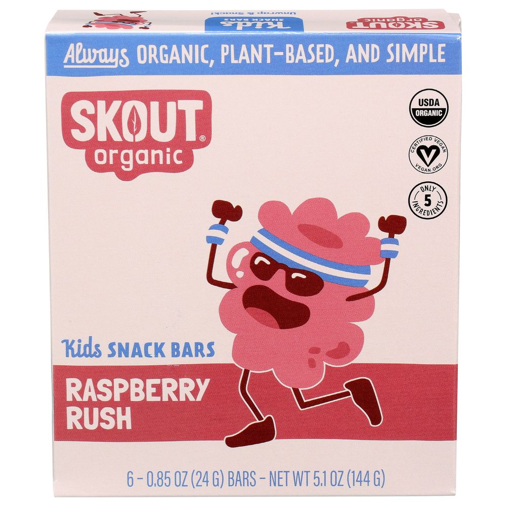 Skout Organic Raspberry Rush Kids Snack Bar, 5.1 Ounce -- 6 per case