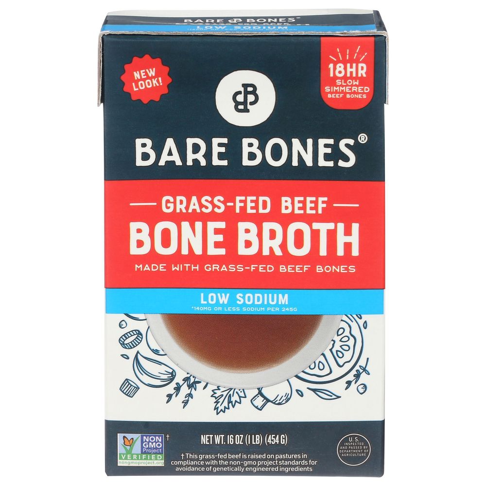 Bare Bones Grass Fed Beef Bone Broth, 16 Fluid Ounce -- 8 per case