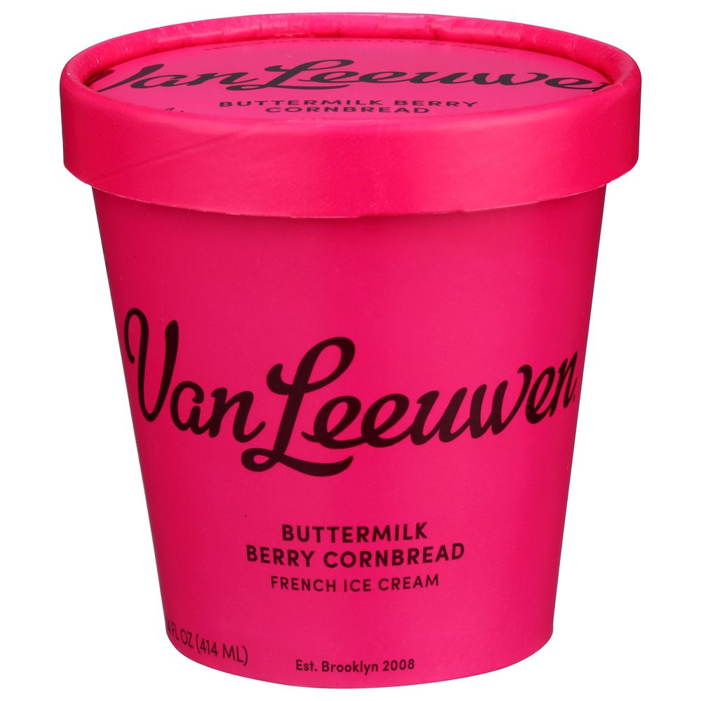 Van Leeuwen Buttermilk Berry Cornbread Ice Cream, 14 Fluid Ounce -- 8 ...