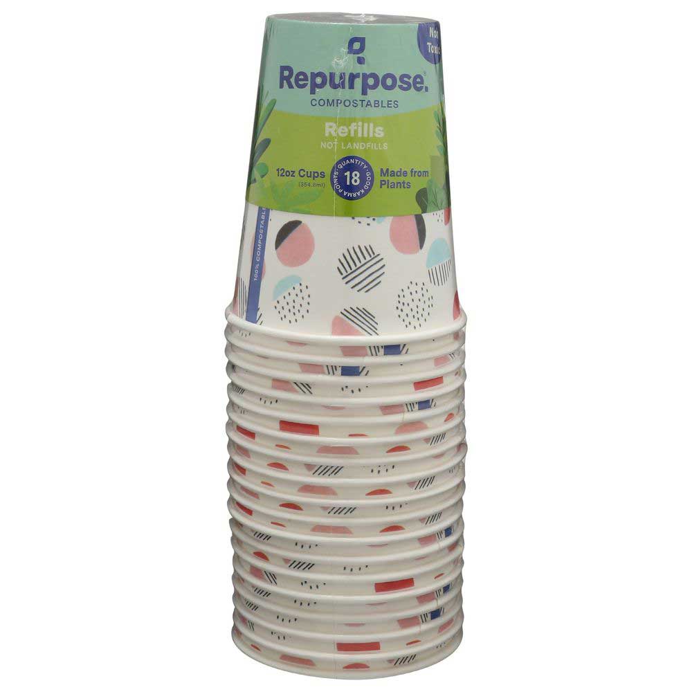 Repurpose Compostable Cup, 12 Ounce - 18 count per pack -- 12 packs per ...