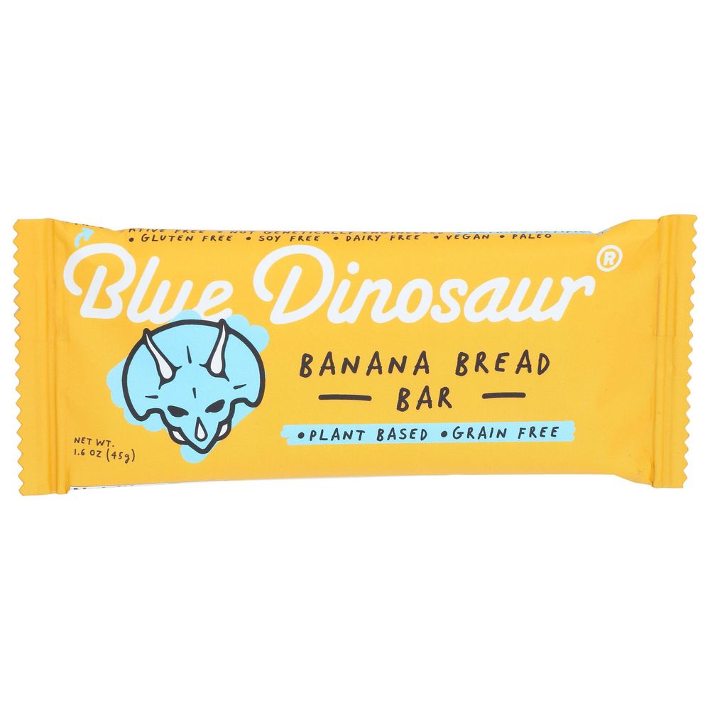 Blue Dinosaur Banana Bread Snack Bar, 1.6 Ounce -- 12 per case