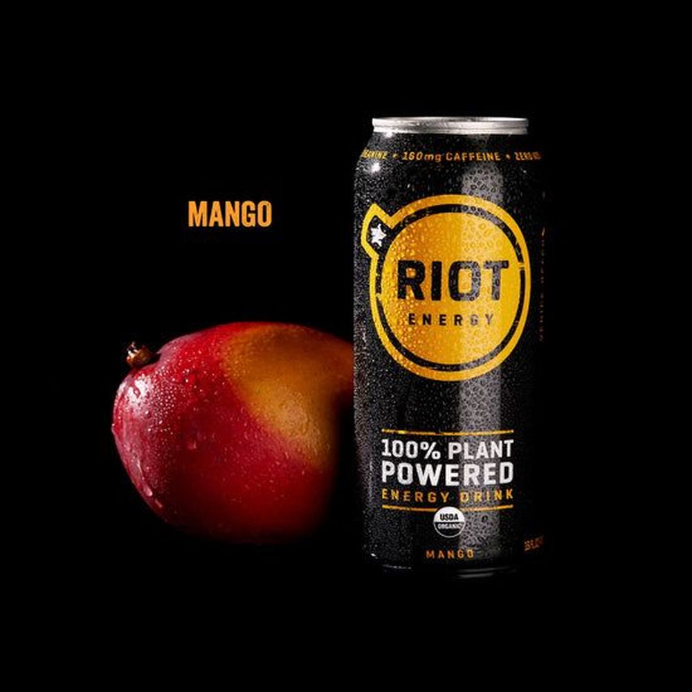 Riot Organic Mango Energy Drink, 16 Fluid Ounce -- 12 per case