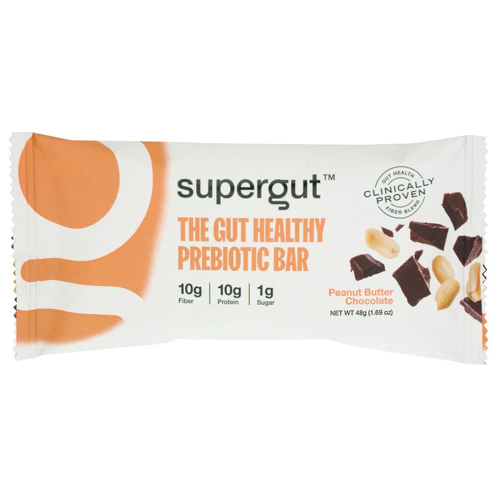 Supergut Peanut Butter Chocolate Prebiotic Bar, 1.69 Ounce -- 12 per case