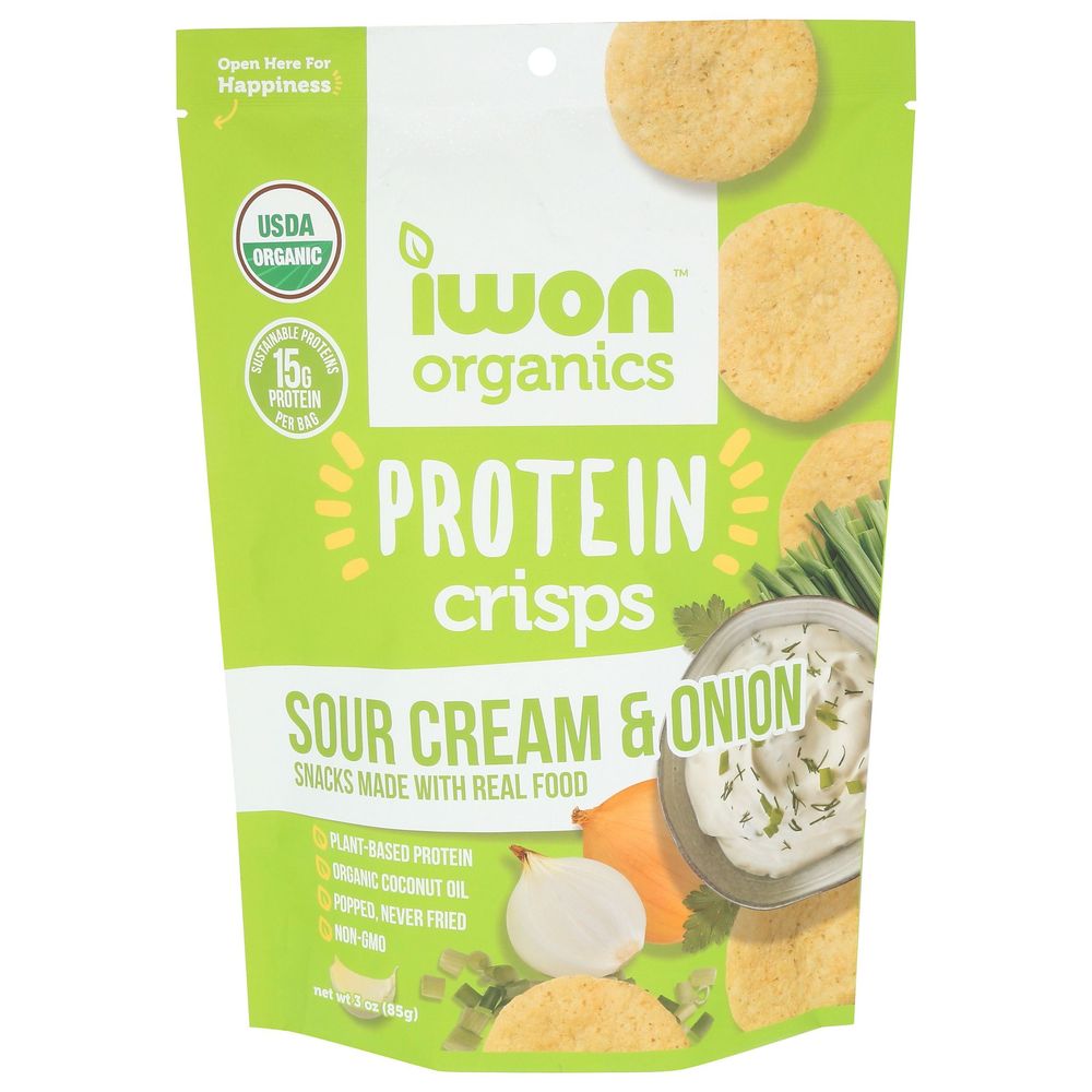 Iwon Organic Sour Cream and Onion Protein Crips, 3 Ounce -- 8 per case ...