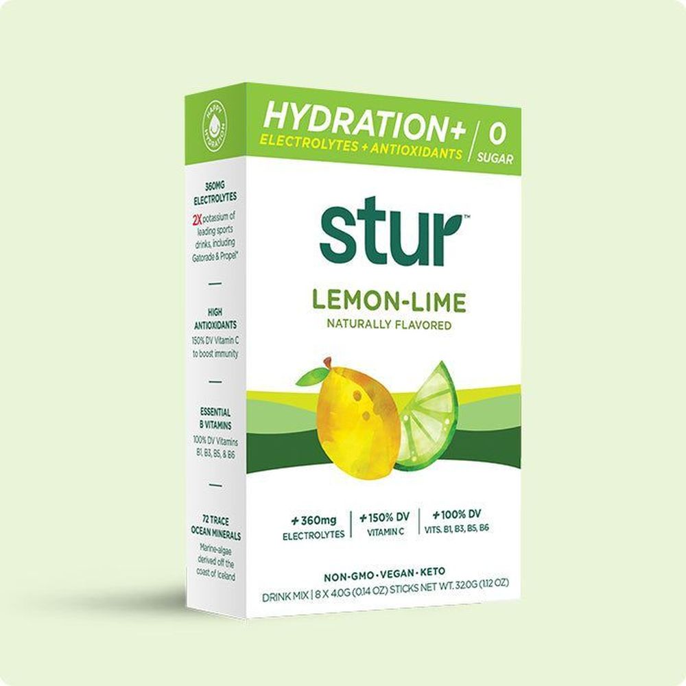 Stur Lemon Lime Hydration Plus Electrolyte Powder Drink Mix, 1.12 Ounce ...