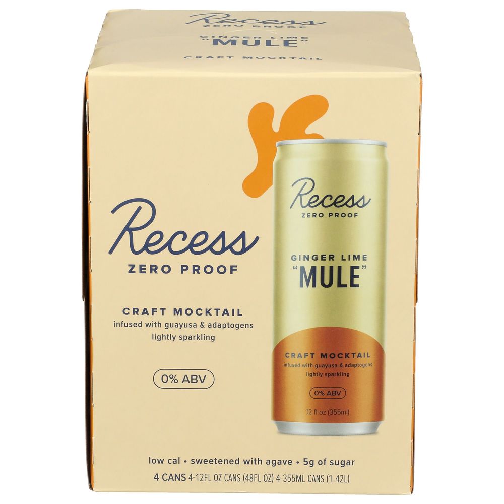 Recess Ginger Lime Mule Craft Mocktail, 12 Fluid Ounce -- 24 per case