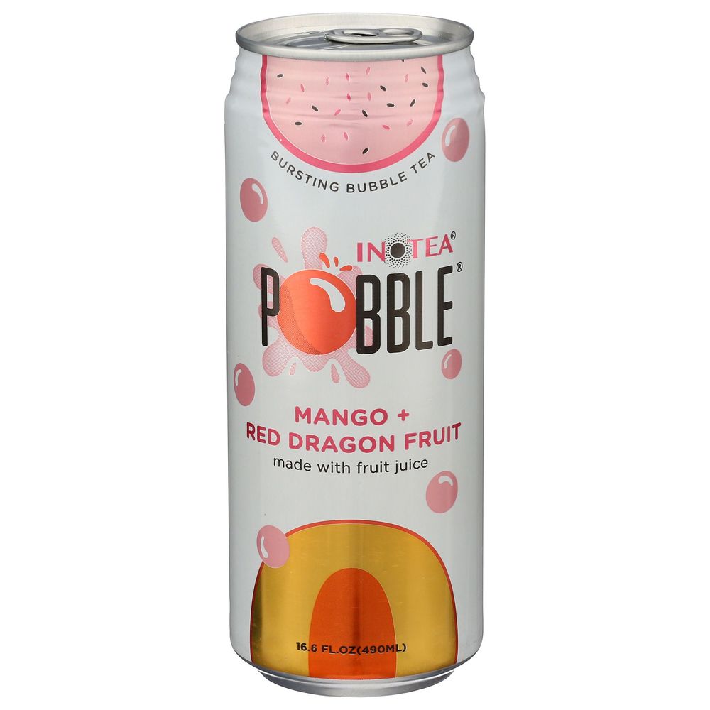 Inotea Pobble Mango Plus Red Dragon Fruit Bubble Tea, 16.6 Fluid Ounce ...