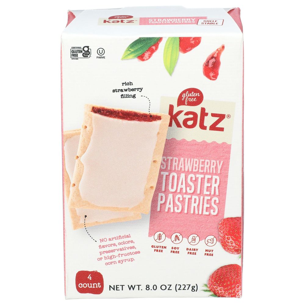 Katz Gluten Free Strawberry Toaster Pastries, 8 Ounce -- 6 per case