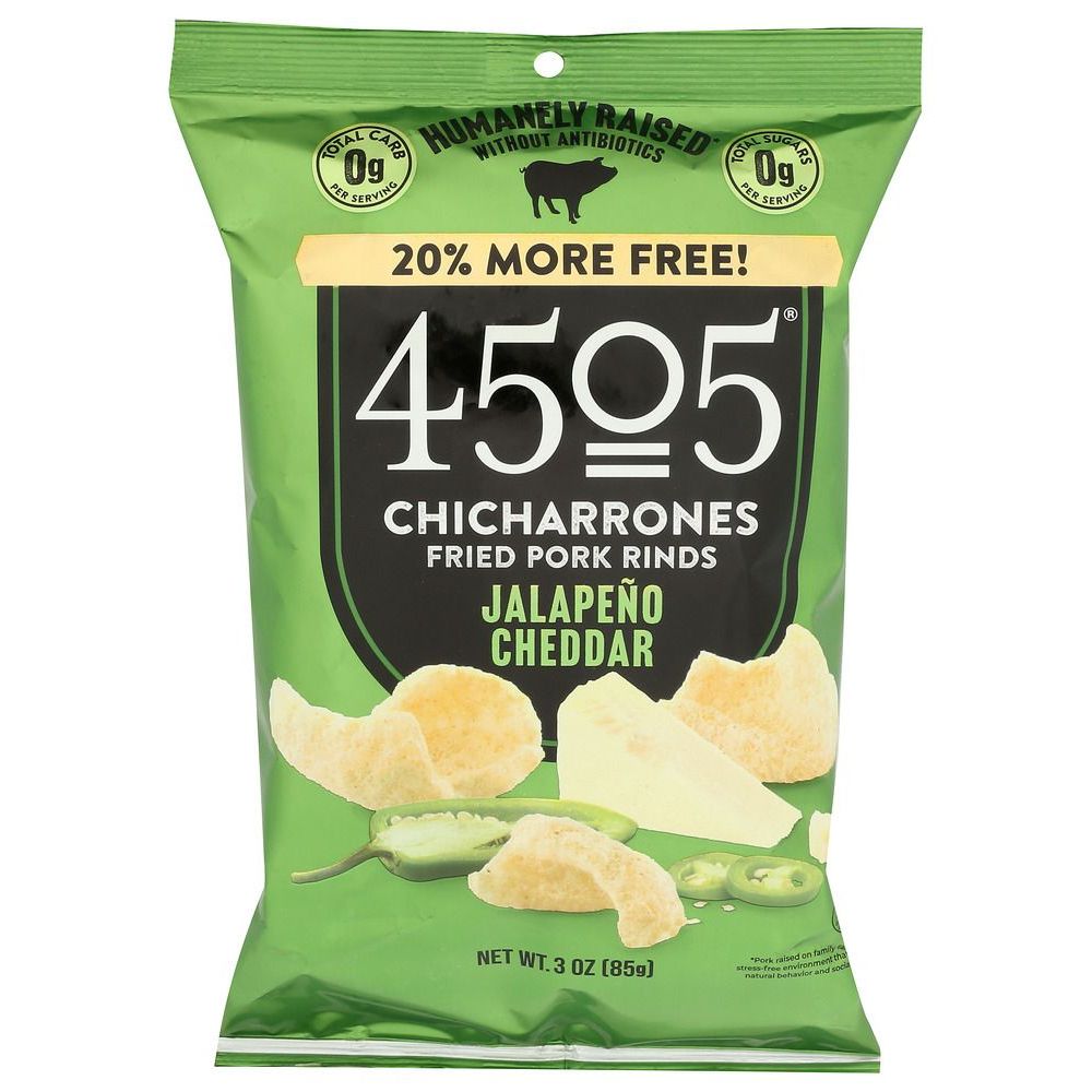 4505 Meats Jalapeno Cheddar Flavored Chicharrones Pork Skins, 3 Ounce ...