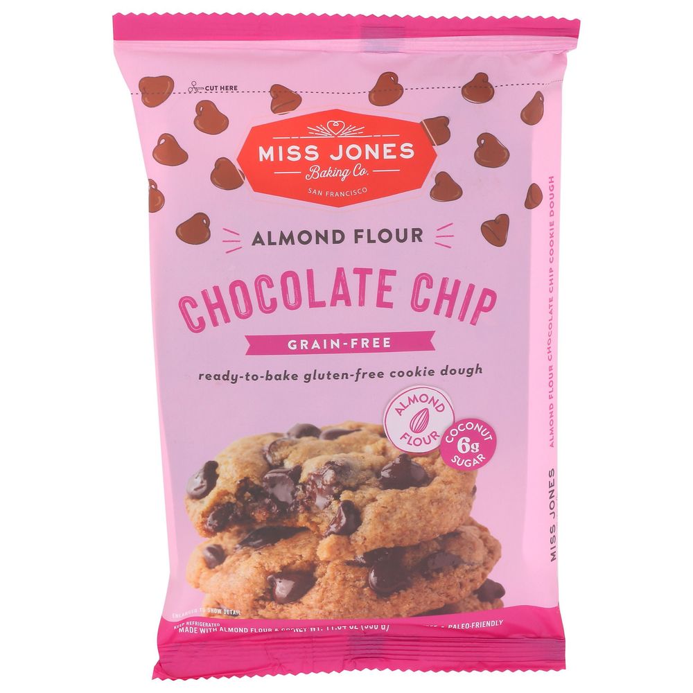 Miss Jones Baking Co Almond Flour Chocolate Chip Cookie Dough, 11.84 ...