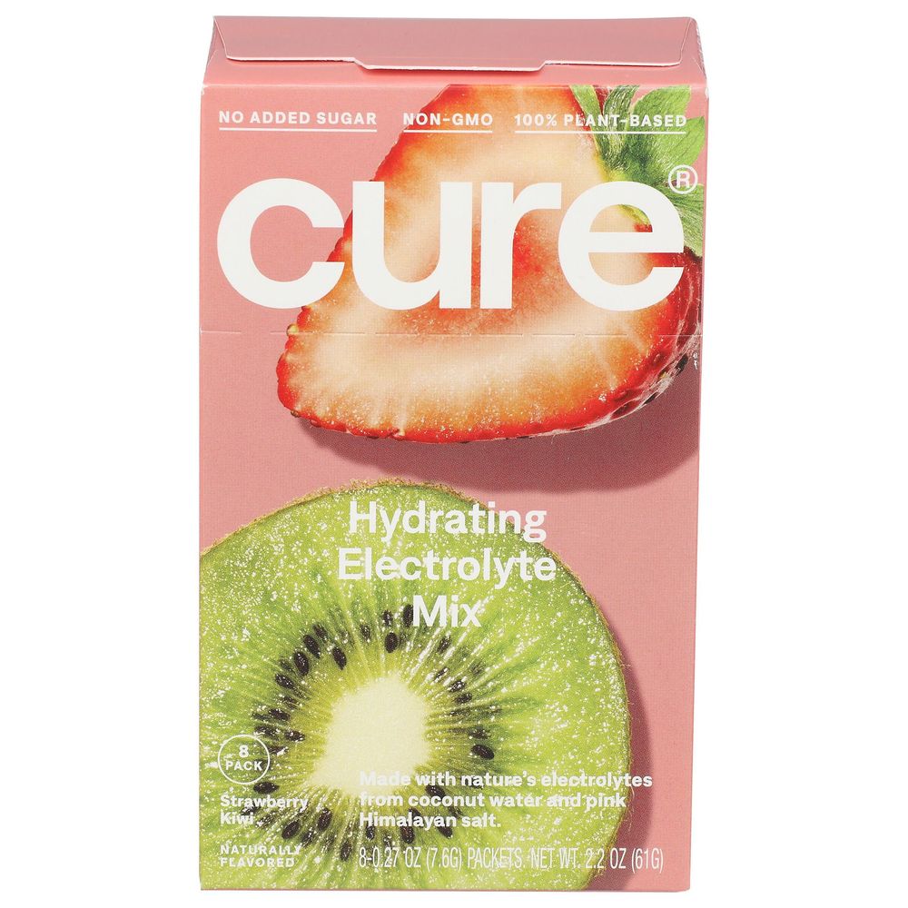Cure Strawberry Kiwi Hydrating Electrolyte Drink Mix, 2.2 Ounce