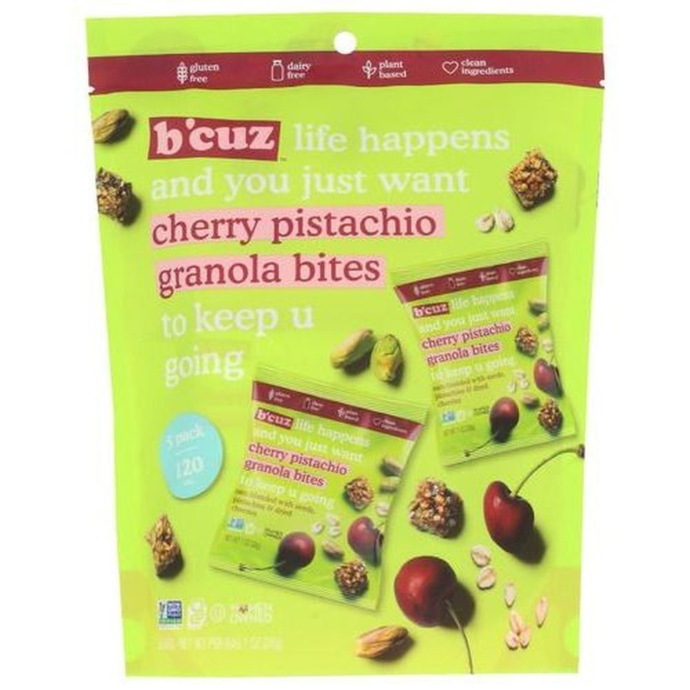 Bcuz Cherry Pistachio Granola Bites, 5 Ounce -- 6 per case