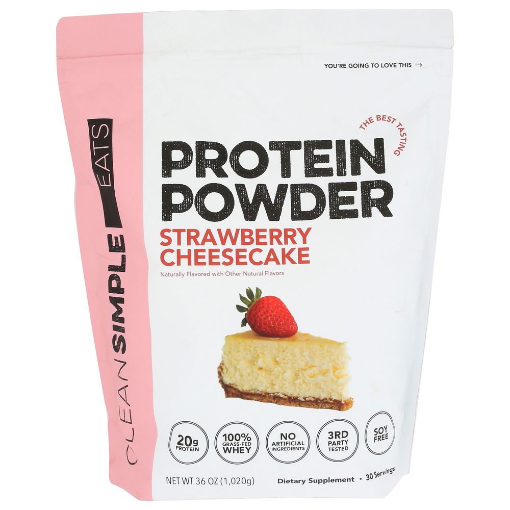 Clean Simple Eats Strawberry Cheesecake Protein Powder, 36 Ounce