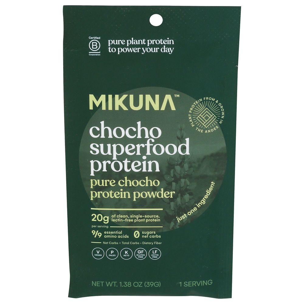 Mikuna Single Serve Pure Chocho Superfood Protein Powder, 1.38 Ounce ...
