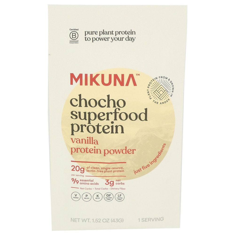 Mikuna Single Serve Chocho Vanilla Superfood Protein Powder, 1.52 Ounce ...