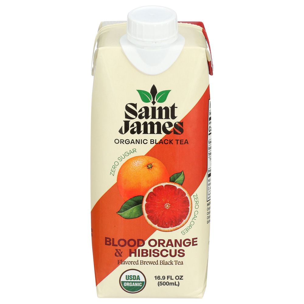 Saint James Organic Blood Orange and Hibiscus Flavored Brewed Black Tea ...