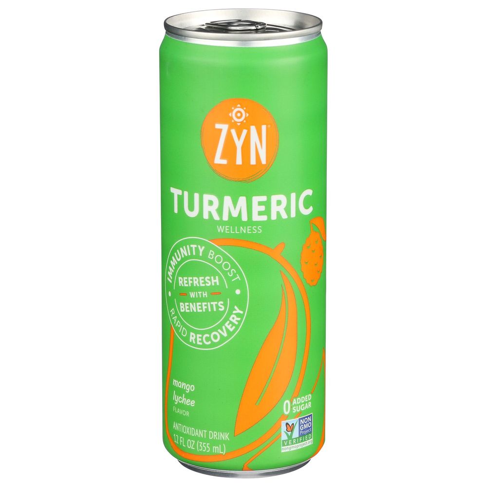 Zyn Lemon Mango Lychee Turmeric Wellness Drink, 12 Fluid Ounce -- 6 per ...