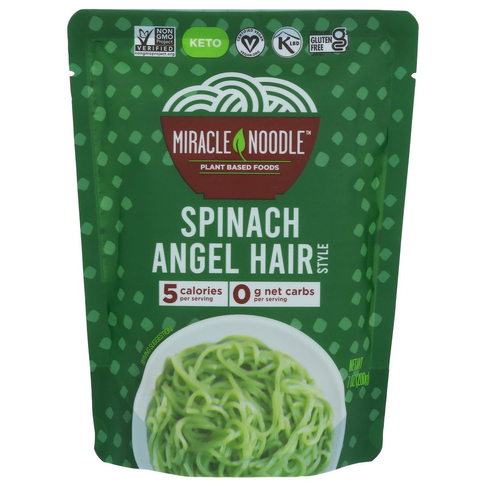 Miracle Noodle Ready To Eat Spinach Angel Hair Noodles, 7 Ounce -- 6 ...