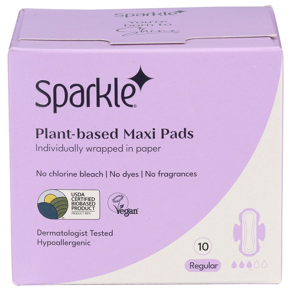 Sparkle Plant-Based Regular Maxi Pad, 10 count | FoodServiceDirect.com ...