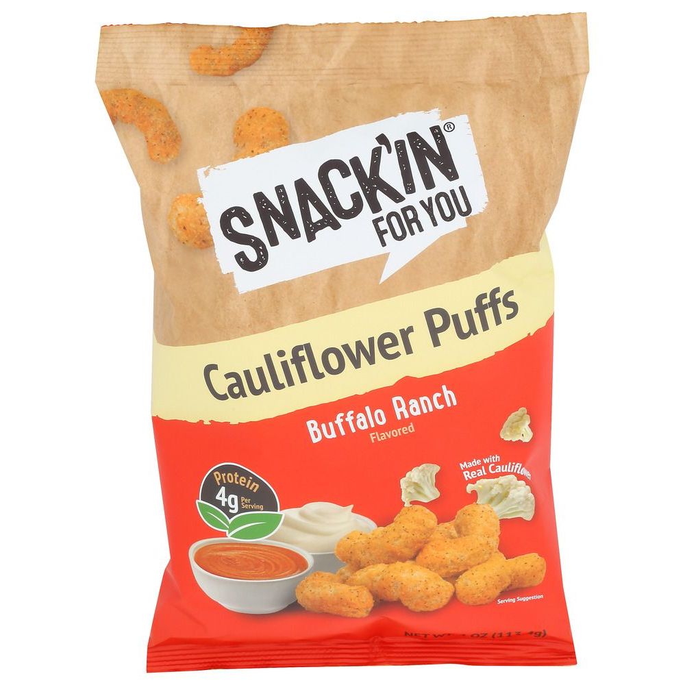 Snackin For You Buffalo Ranch Cauliflower Puffs, 4 Ounce -- 12 per case