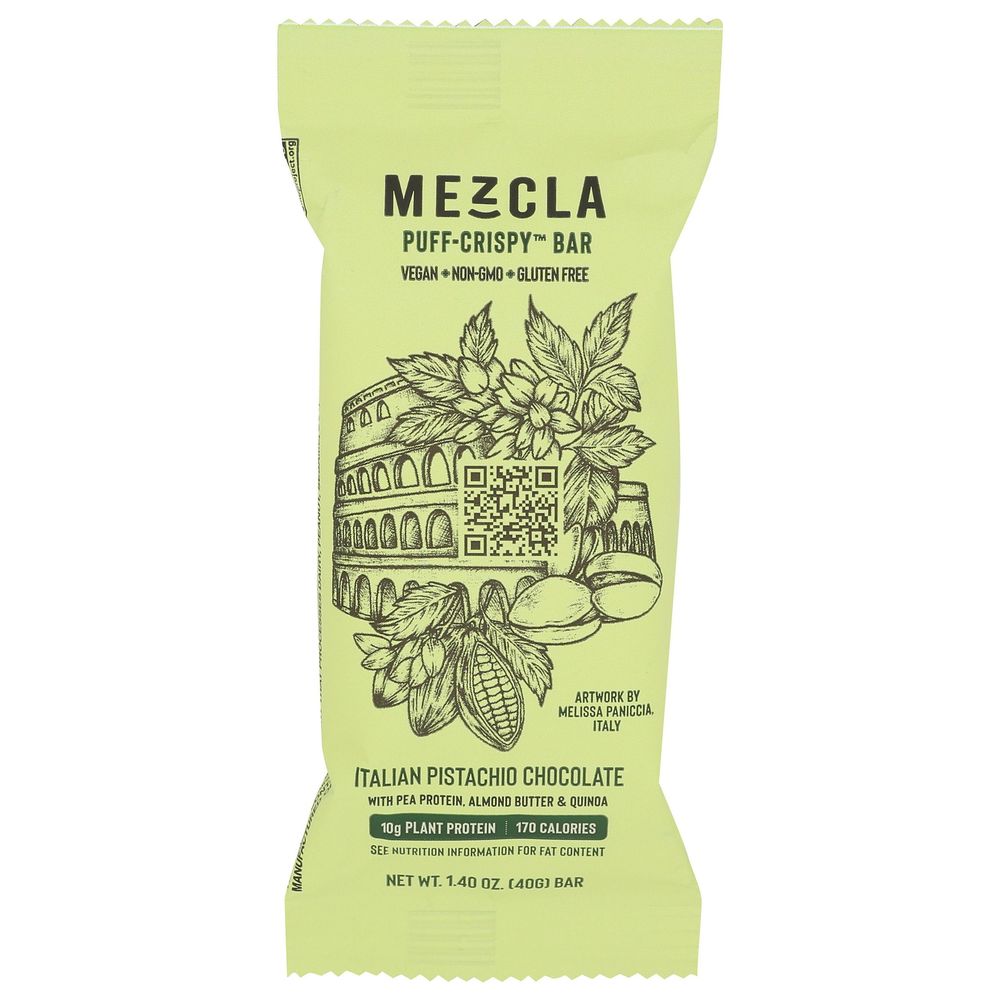 Mezcla Italian Pistachio Chocolate Bar, 1.4 Ounce -- 12 per case