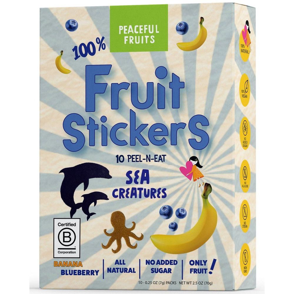 Peaceful Fruits Sea Creatures Banana Blueberry Fruit Stickers, 2.5 ...