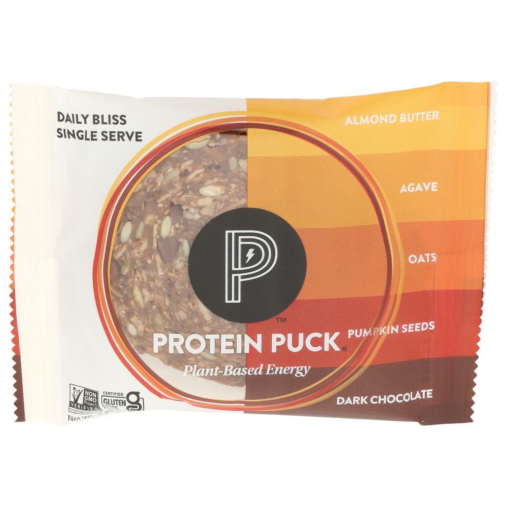 Protein Puck Daily Bliss Almond Butter Dark Chocolate Energy Bar, 2.25 ...