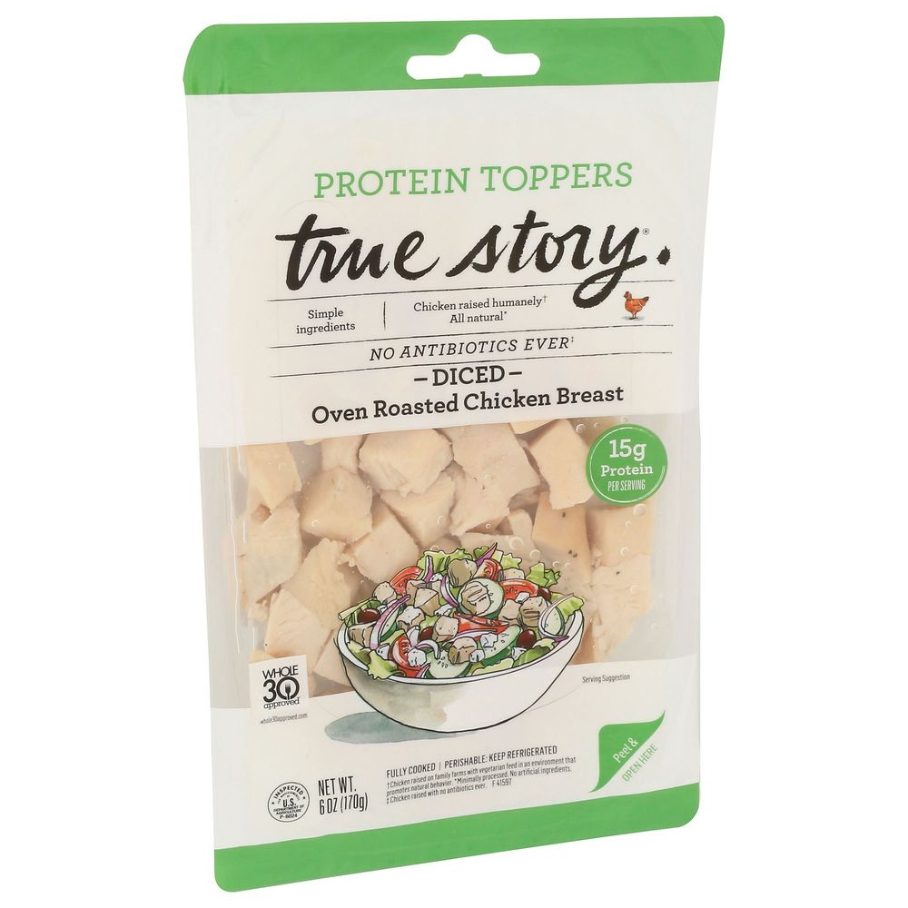 True Story Protein Toppers Oven Roasted Chicken Breast, 6 Ounce -- 12 ...