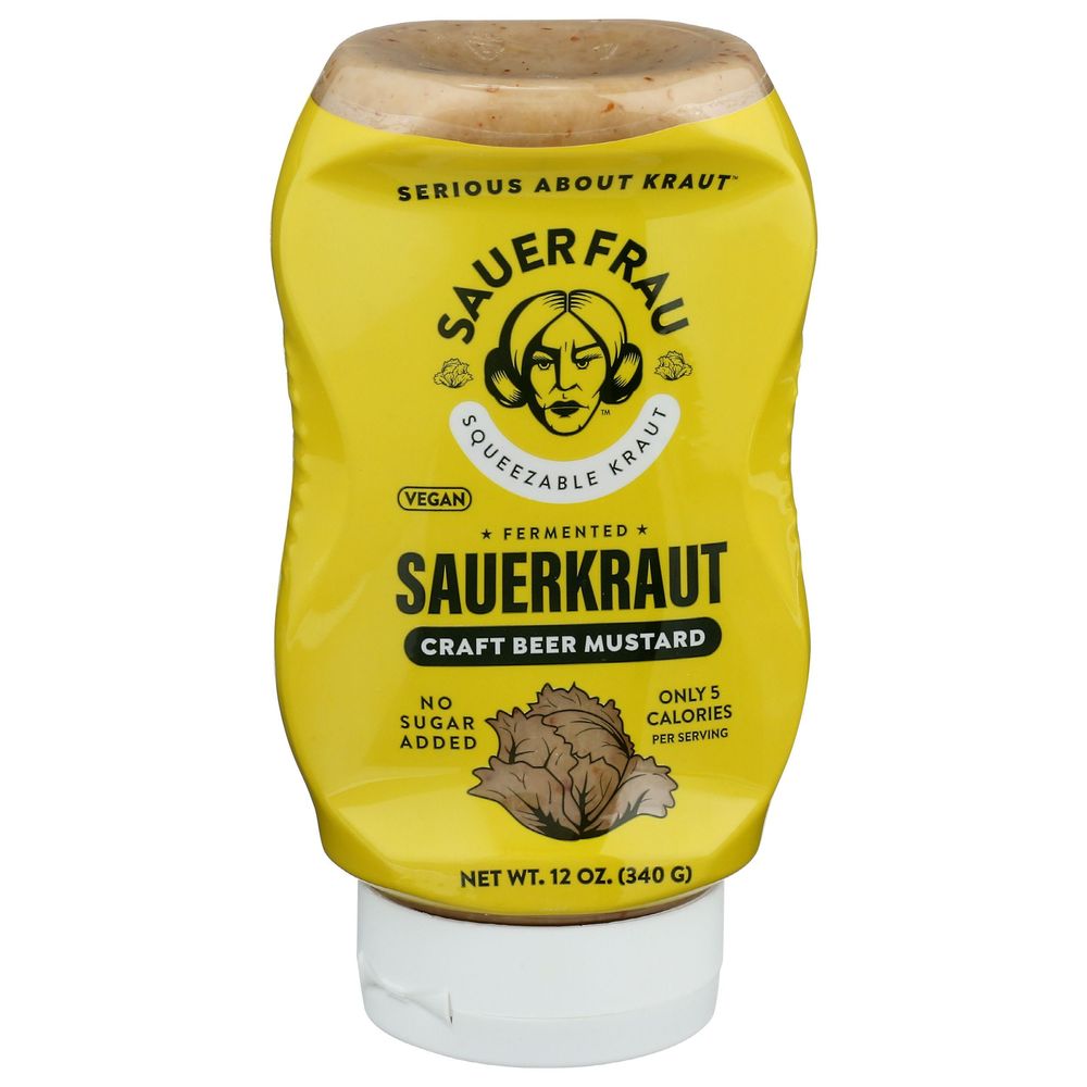 Sauer Frau Craft Beer Mustard Squeezable Sauerkraut, 12 Ounce -- 6 per ...