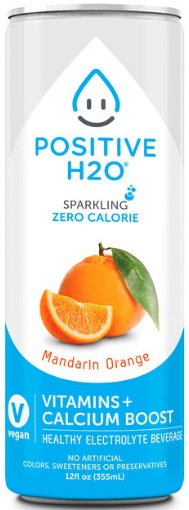 Positive H2O Mandarin Orange Electrolyte Sparkling Beverage, 12 Fluid ...