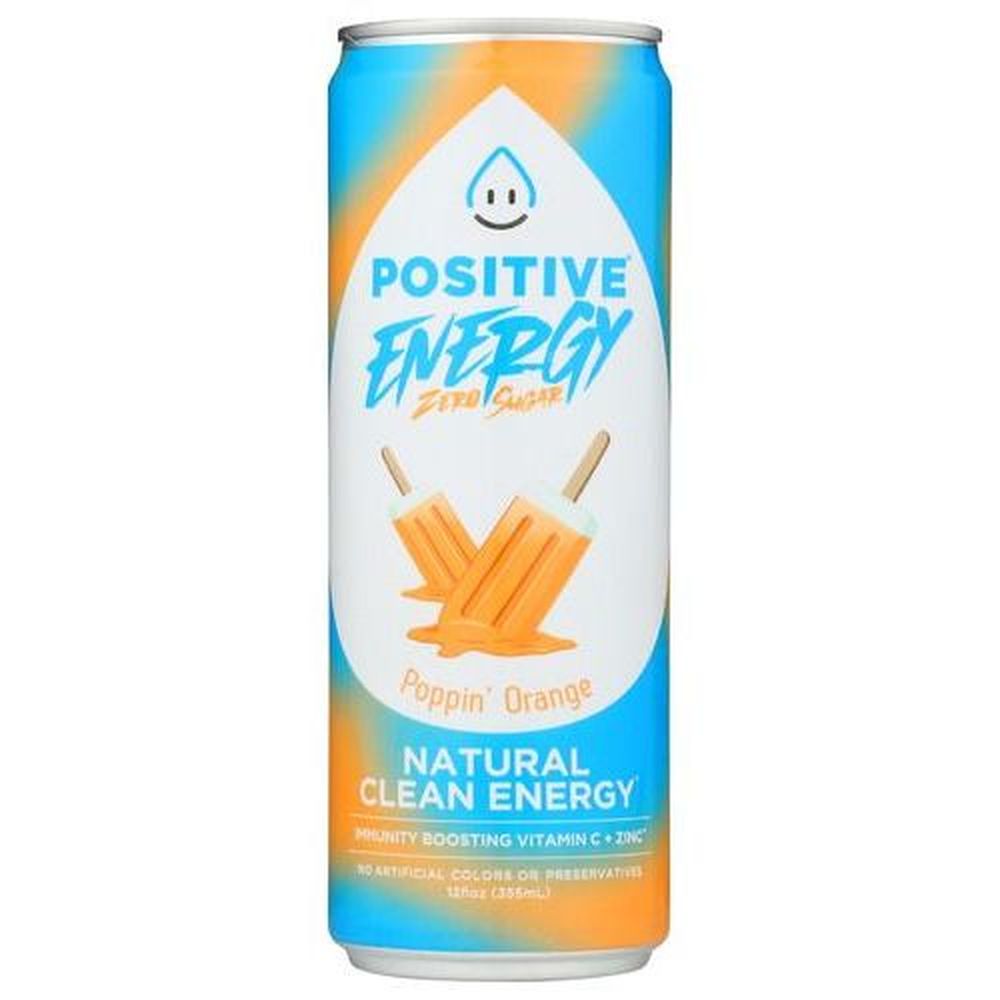 Positive Poppin Orange Energy Drink, 12 Fluid Ounce -- 12 per case