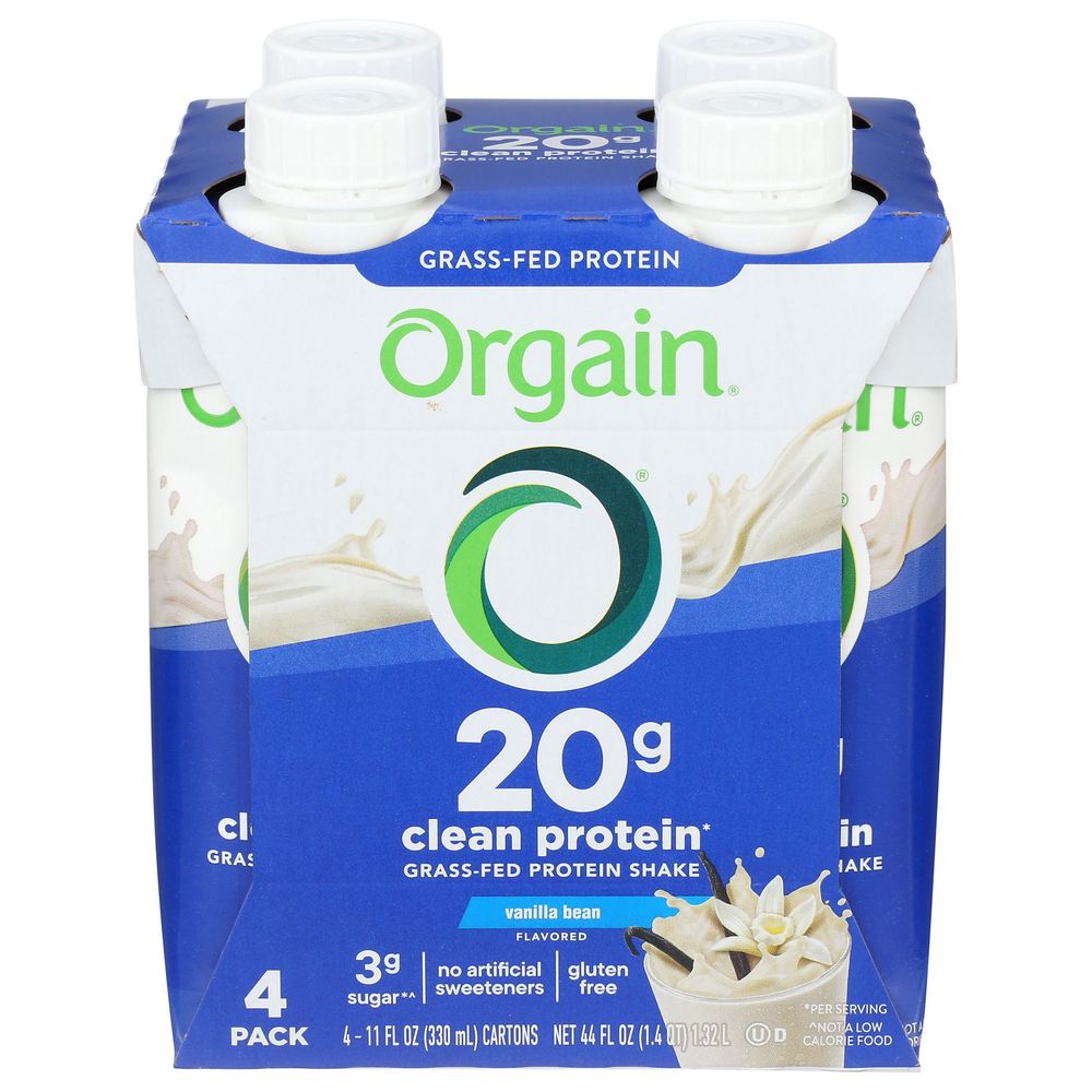 Orgain Vanilla Bean Clean Protein Shake, 44 Fluid Ounce -- 3 per case