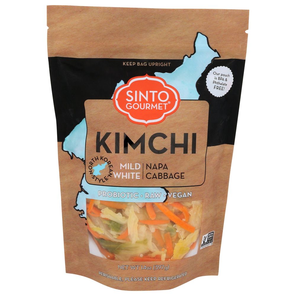 Sinto Gourmet Mild White Napa Cabbage Kimchi, 14 Ounce -- 6 per case