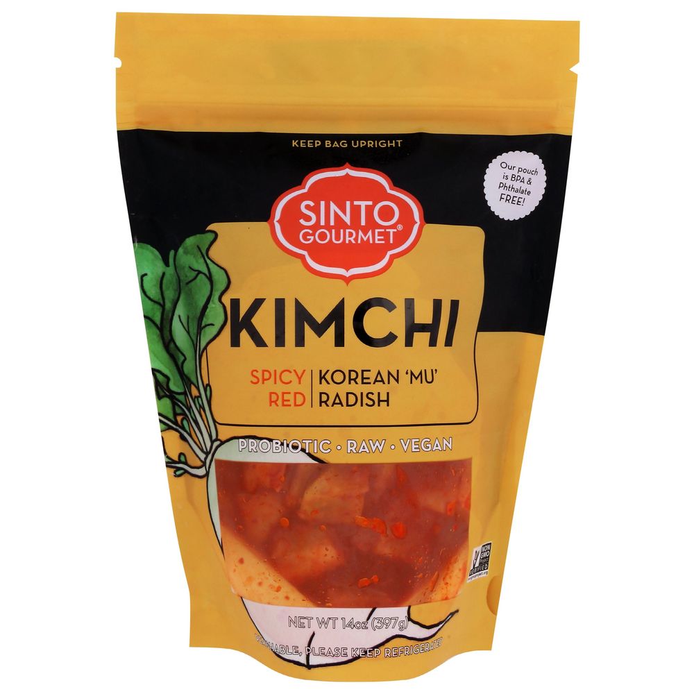 Sinto Gourmet Spicy Red Korean Mu Radish Kimchi, 14 Ounce -- 6 per case ...