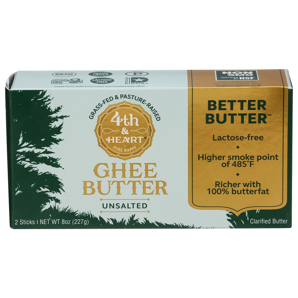 4th and Heart Unsalted Ghee Butter Stick, 8 Ounce -- 12 per case